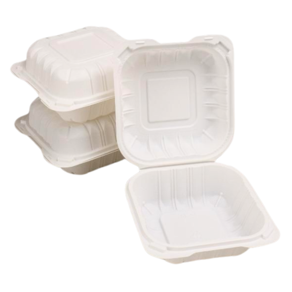 6" Clamshell Hamburger Box (CASE)-MFPP Material - Miguel Moses